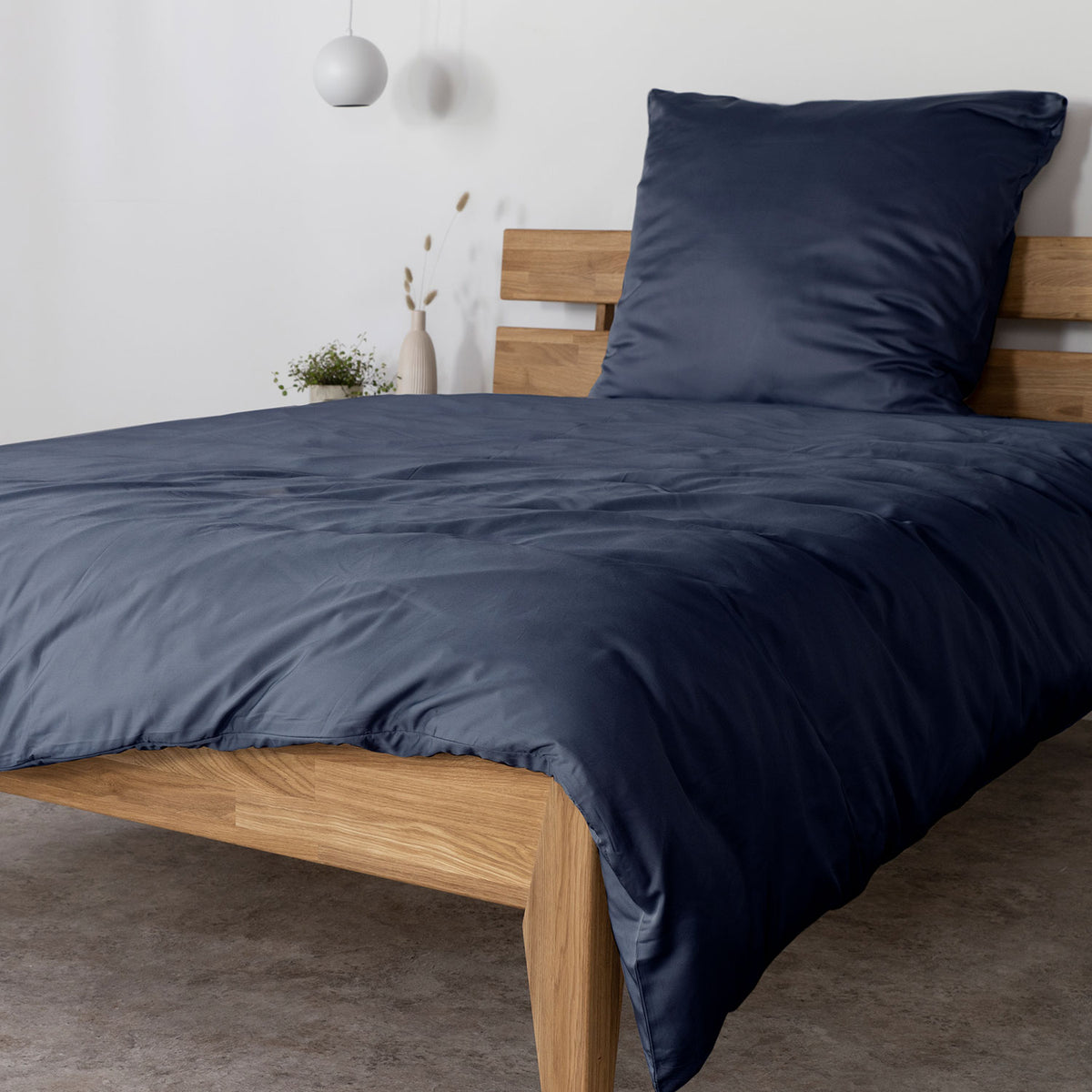 Bambus Lyocell Bettwäsche Set Dunkelblau 135x200 / 80x80 | AGA.PIE